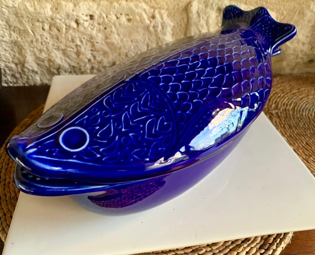 Mid-century, Large, Ceramic, Blue Fish by Environmental Ceramics, Inc ...