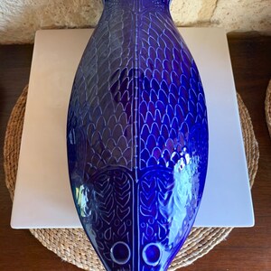 Mid-century, Large, Ceramic, Blue Fish by Environmental Ceramics, Inc ...