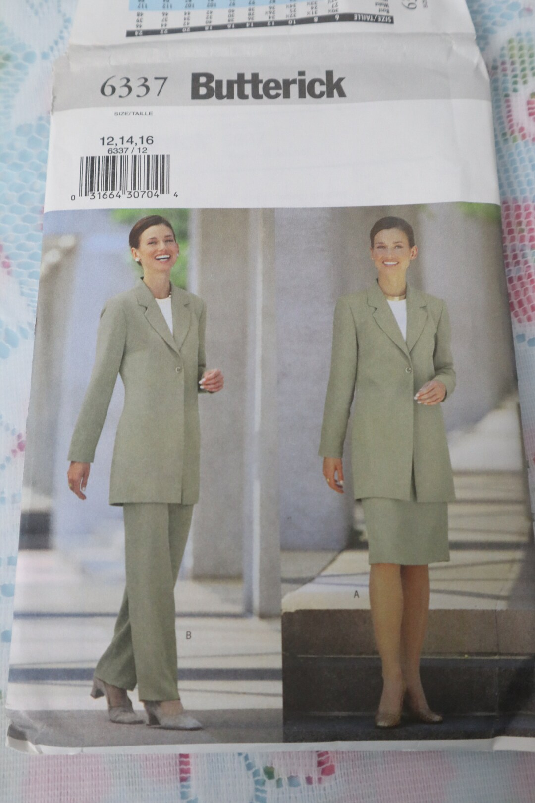 Sewing Pattern for Woman, Butterick 6337 Suits - Etsy