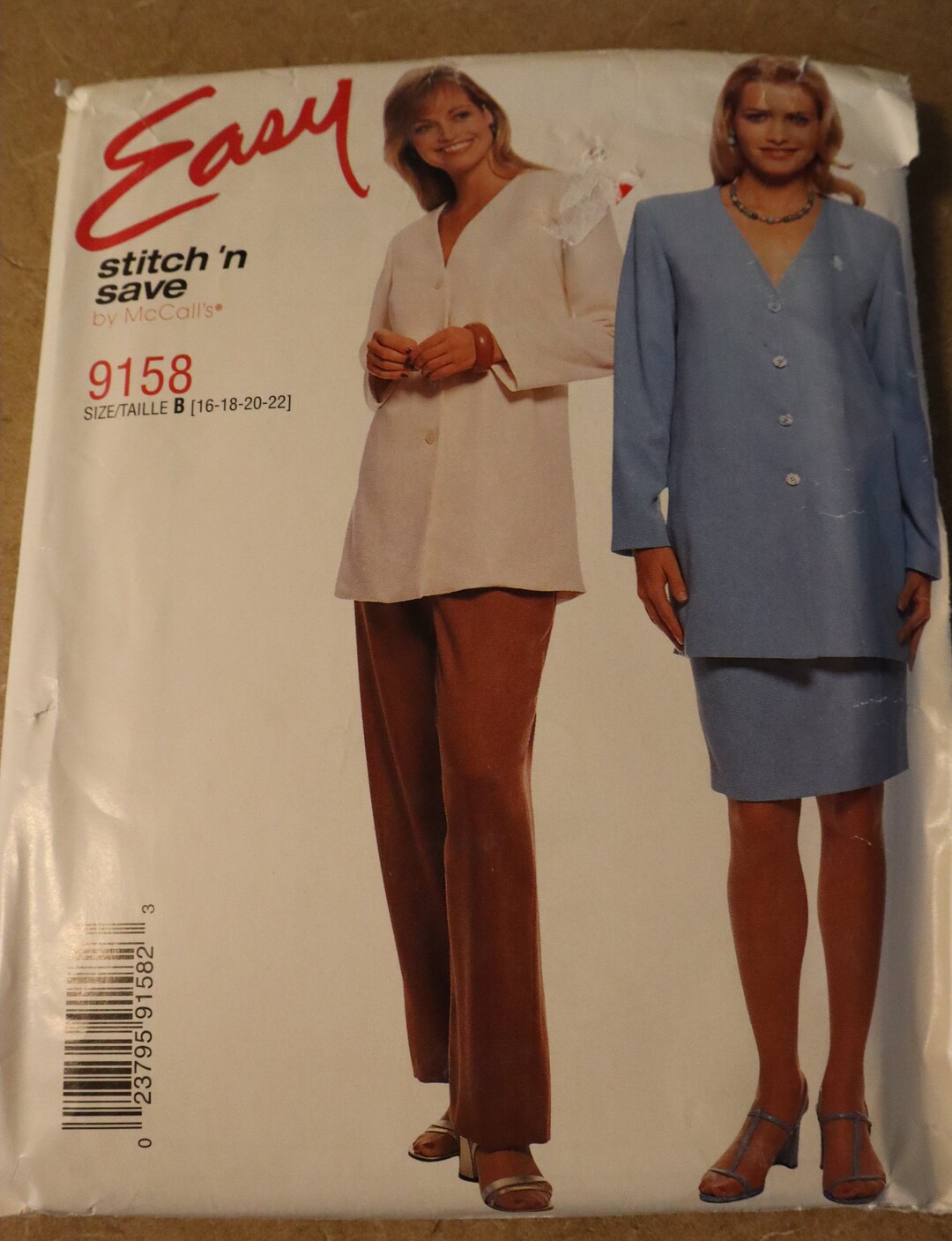 Sewing Pattern for Women, 9158 Mccalls. Jacket, Pants and Skirt ...