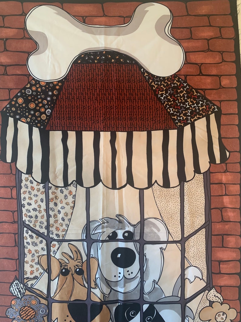 Doggie Delight Window Fabric Quilting Panel by Loralie Harris for Loralie Design 2007 Mill ...