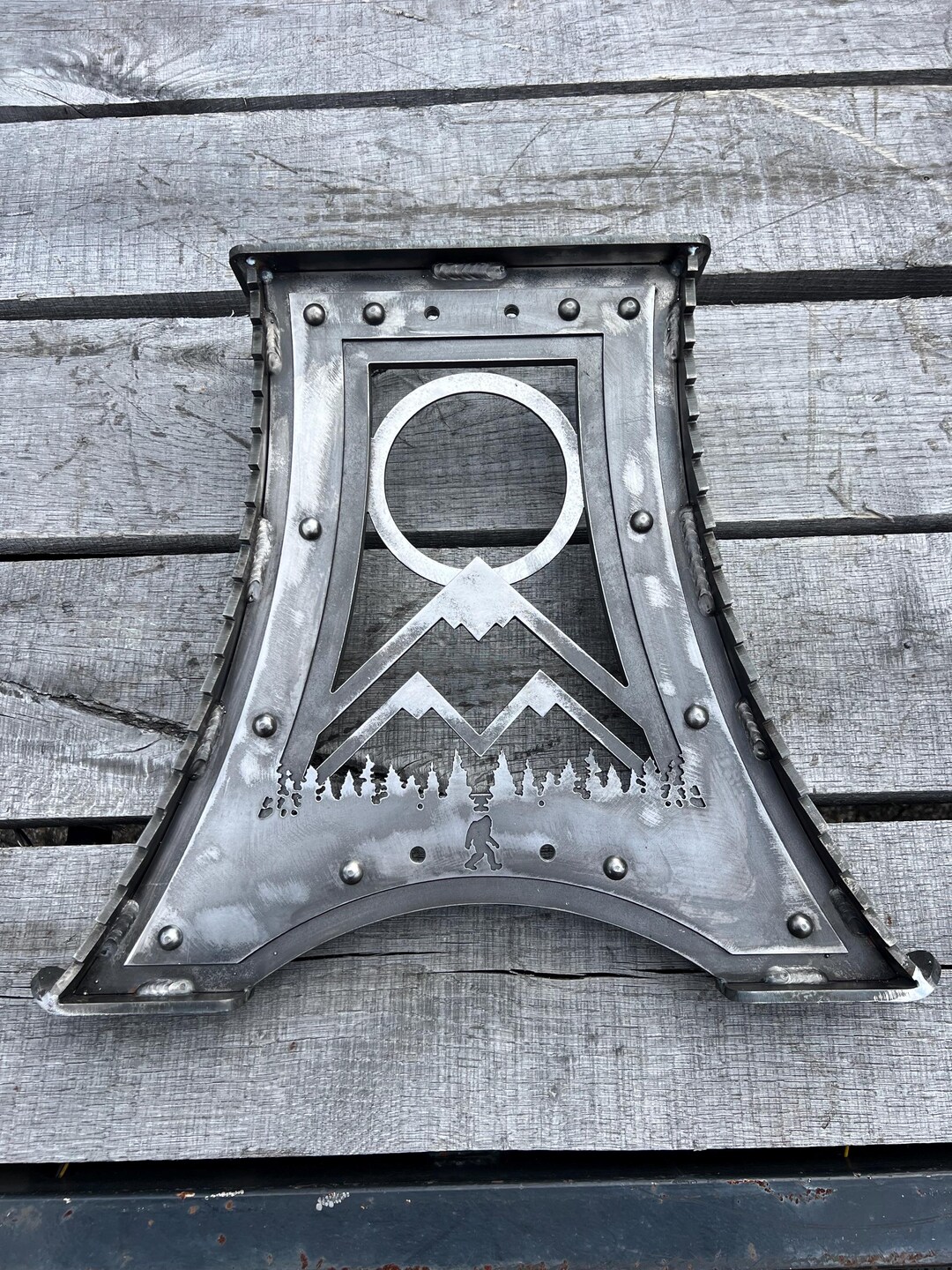 Mountain/moon Scene Metal Bench/table Legs - Etsy