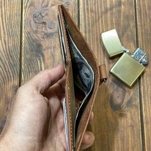 Biker Mini Leather Personalized Chain Wallet, Small Leather Trucker ...