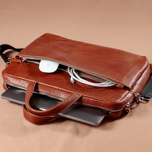 Leather Laptop Bag, MacBook Air Case, Custom Men's Leather Briefcase ...