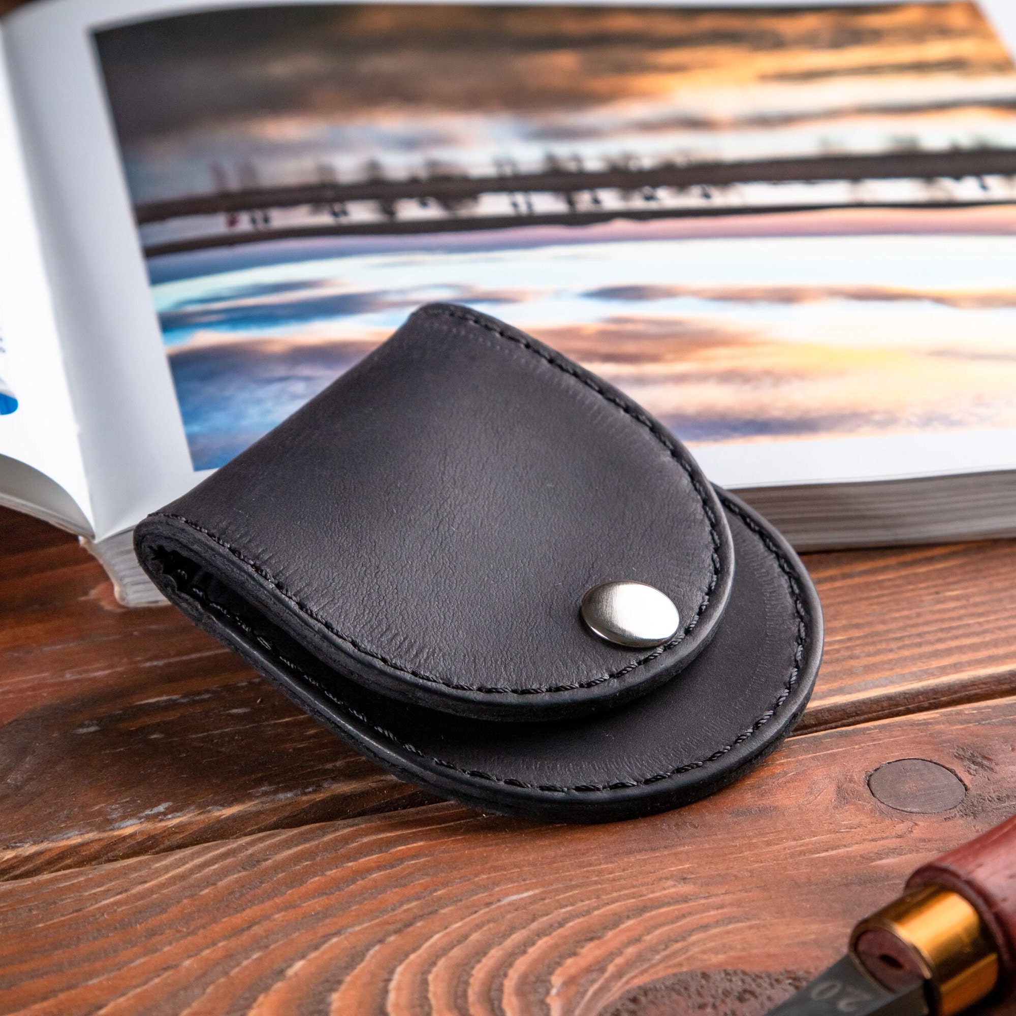 Small Leather Coin Pouch, Personalized Cute Pill Box, Custom Coin ...