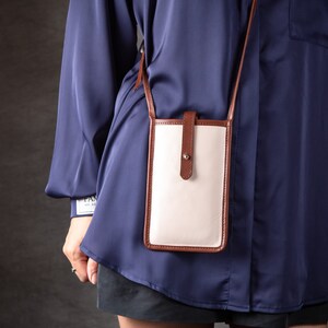 Personalized Leather Slim Mobile Phone Bag, Small Crossbody Leather ...