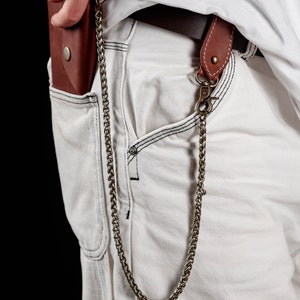 Men's 20" Wallet Chain With Leather Key Chain Holder, Leather Purse ...