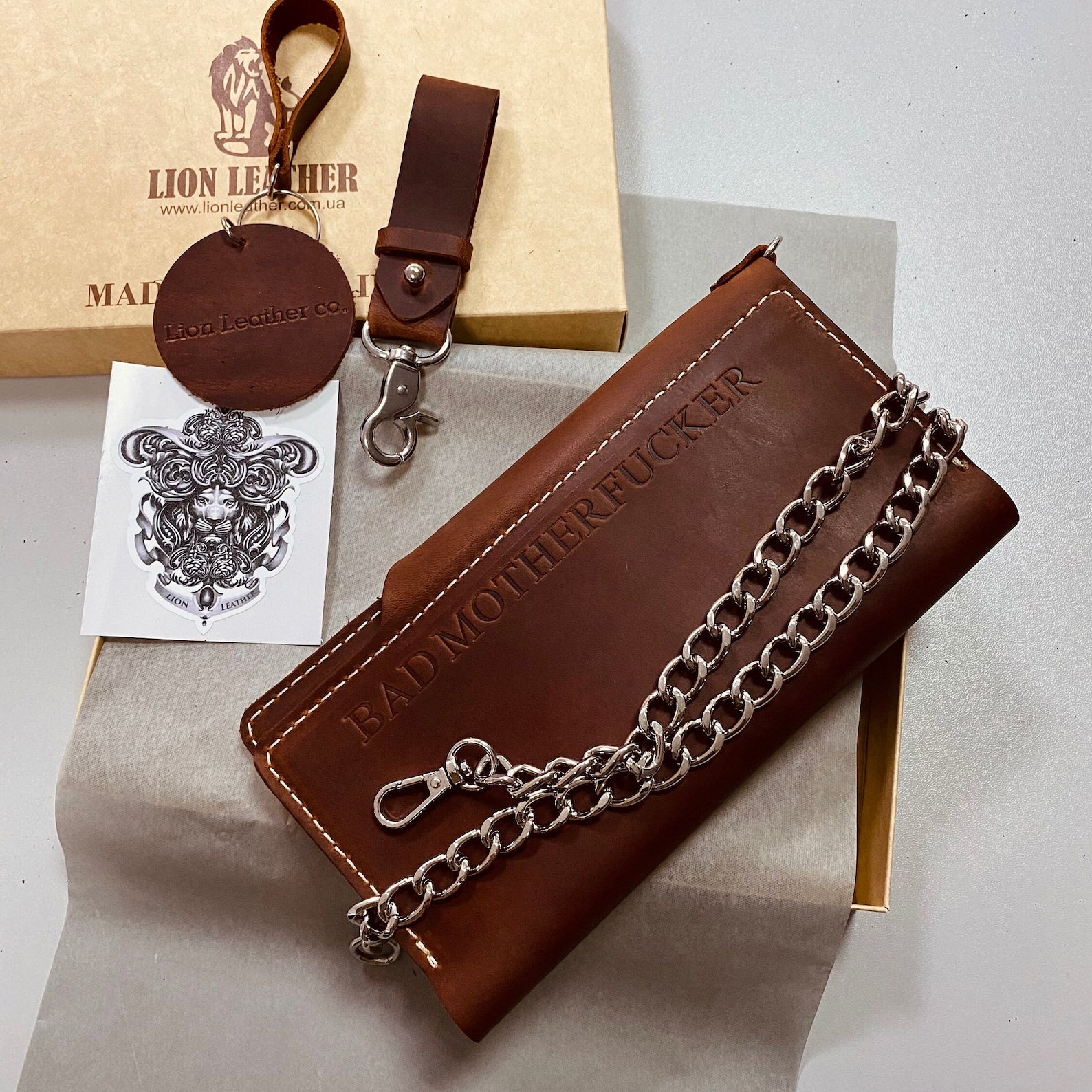 Chain Wallet, Biker Wallet Personalized, Leather Long Trucker Wallet ...