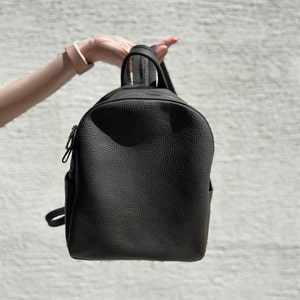 Purse Handbag Backpack, Small Leather Pocketbook Backpack, Black ...