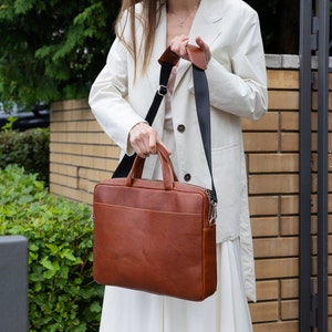 Leather Laptop Bag, MacBook Air Case, Custom Men's Leather Briefcase ...