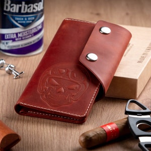 Men's Personalized Leather Long Biker Wallet With Chain, Chain Wallet ...