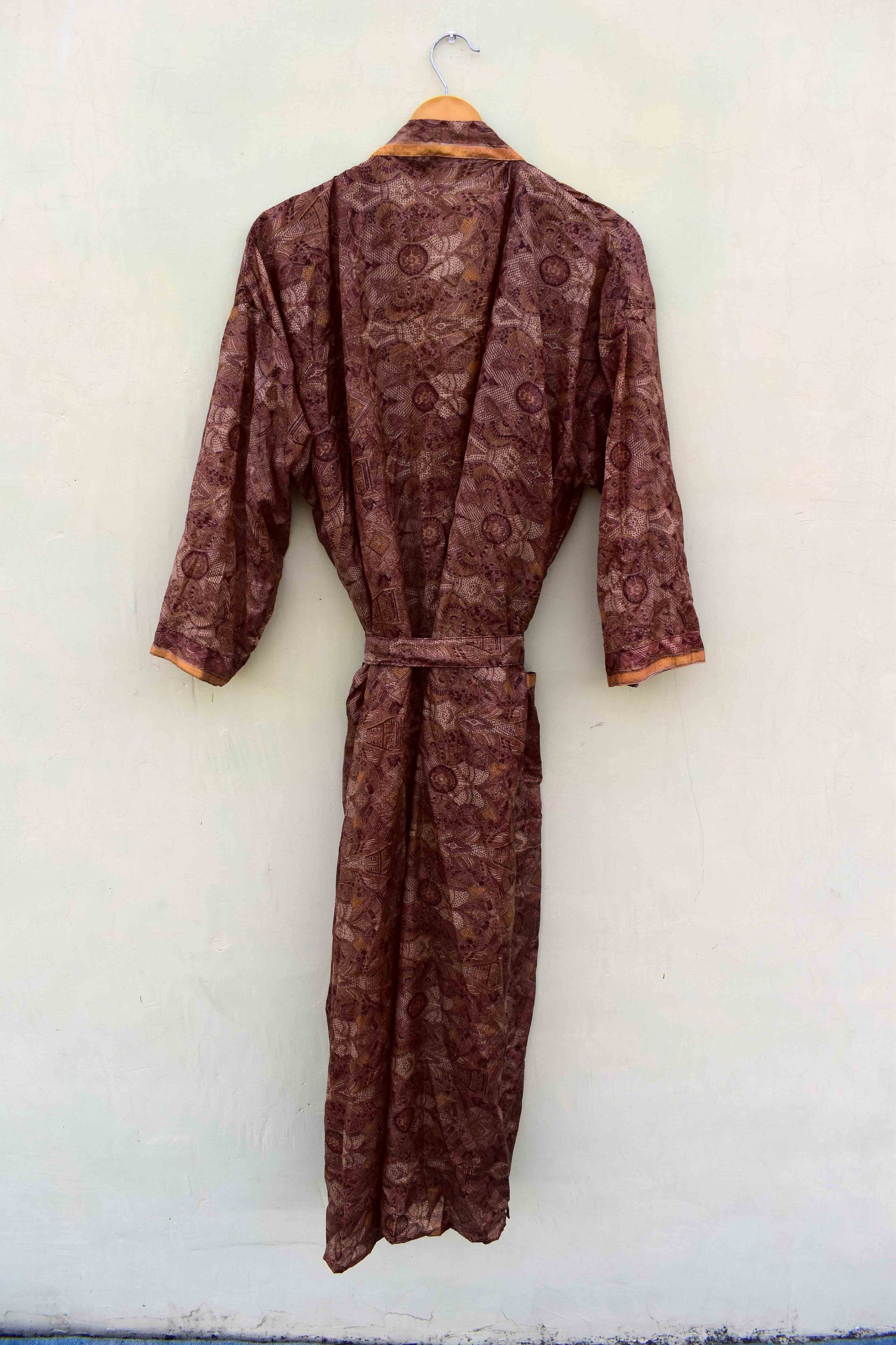 Nightdress Kimono Vintage Silk Sari Robe Bathrobe Kimono - Etsy