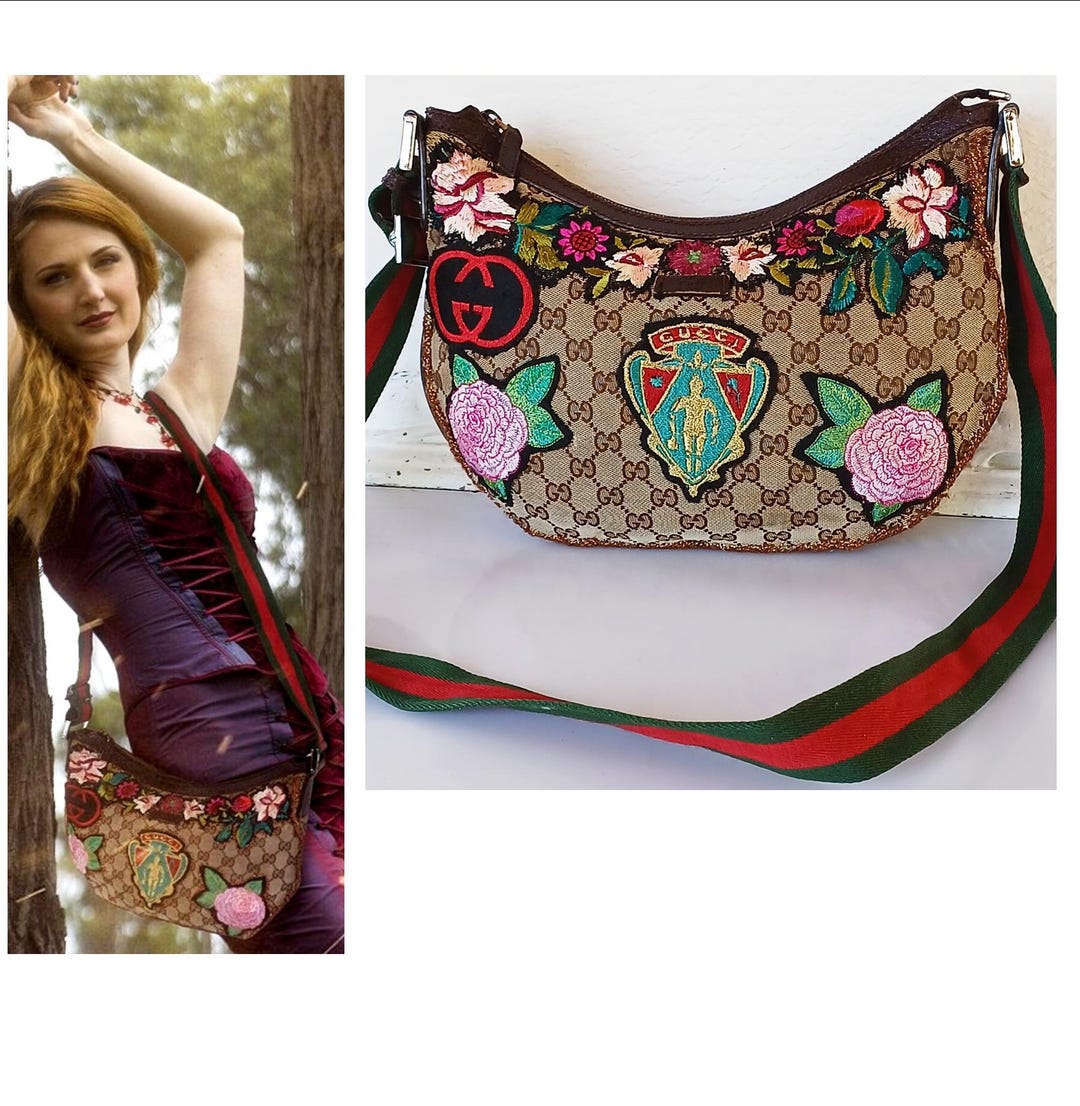 GUCCI Vintage Personalized Embroidery Bag Creative Mending - Etsy