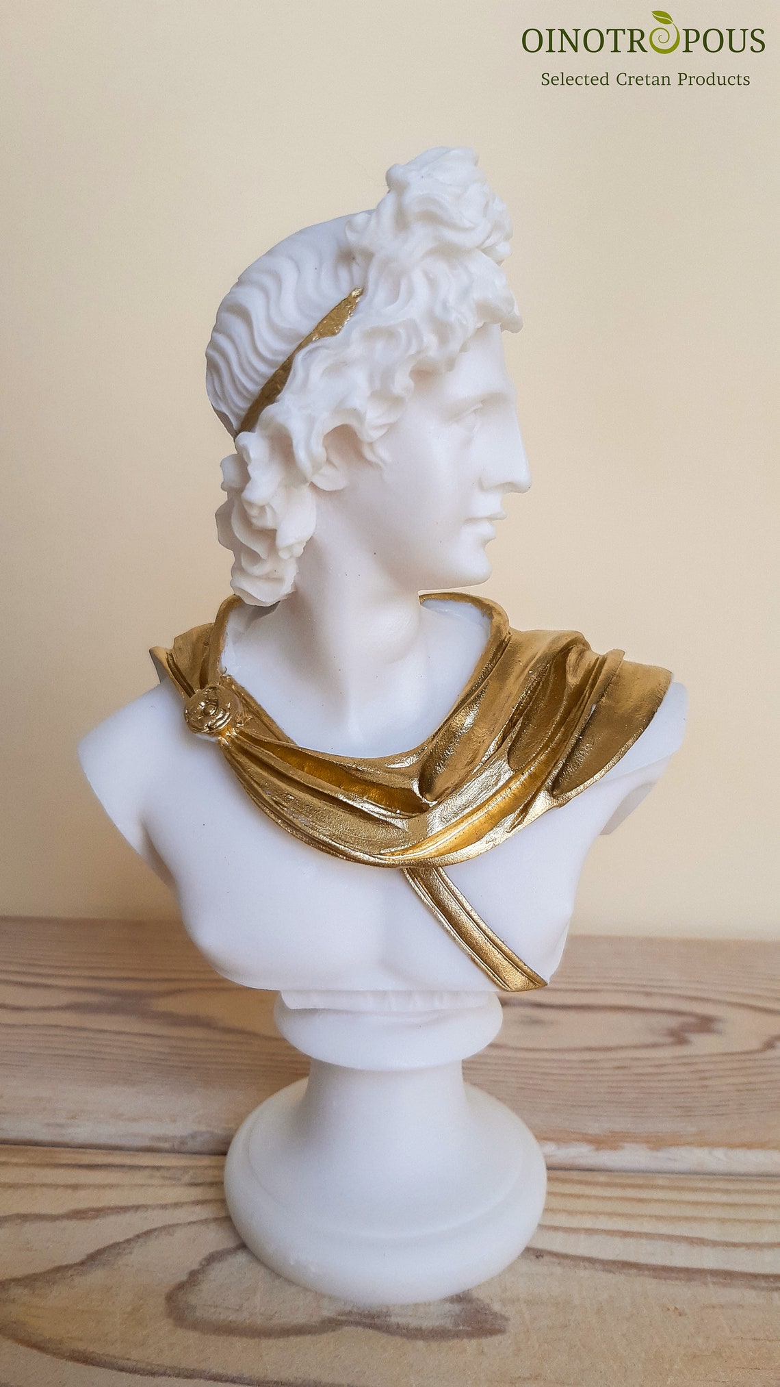Apollo Bust Greek God in mythology Gold Hand Painted 15cm | Etsy