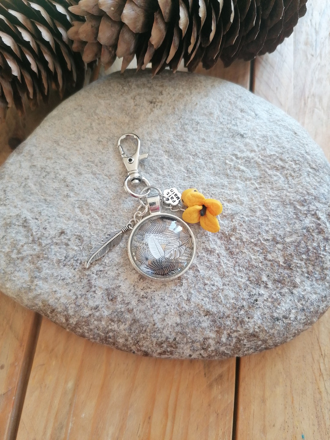 Tropical Foliage Cabochon Key Ring Christmas Gift - Etsy