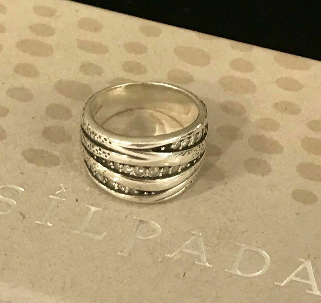 SILPADA 925 Sterling Silver Cubic Zirconia Organics CZ Ring HTF Size 7 ...