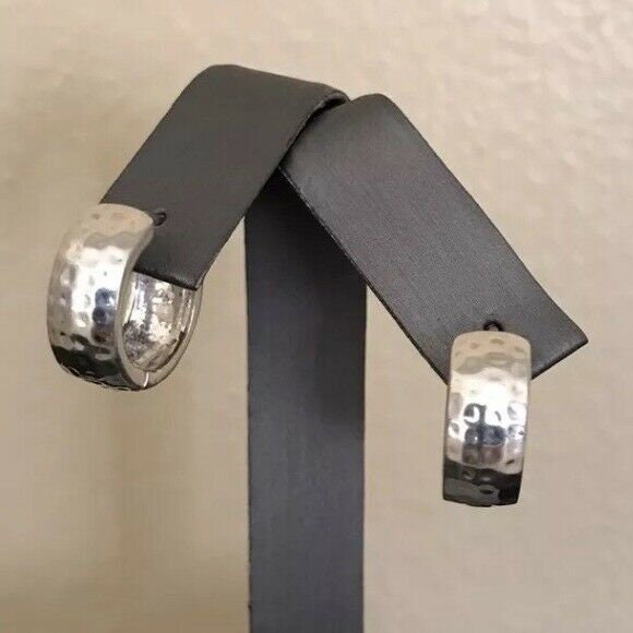 Silpada Hammered 925 Sterling Silver Huggie Post Hoop Earrings P1636 ...
