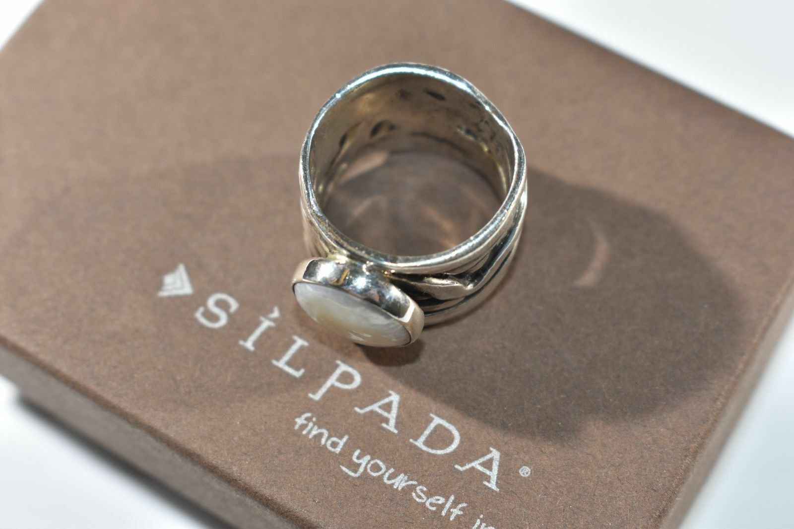 Silpada 925 Sterling Silver Mermaid White Coin Pearl Woven Ring Size 6 ...