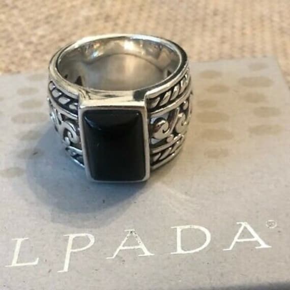SILPADA 925 Sterling Silber Schwarzer Onyx Filigrane Schriftrolle Breite Band Ring GroBe 7 R1096 Etsy