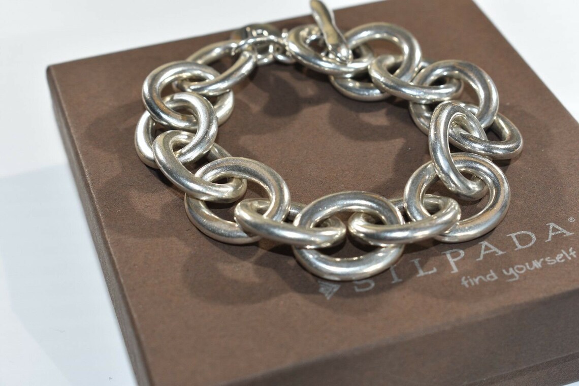 Silpada Solid Sterling Silver Link Bracelet - Etsy