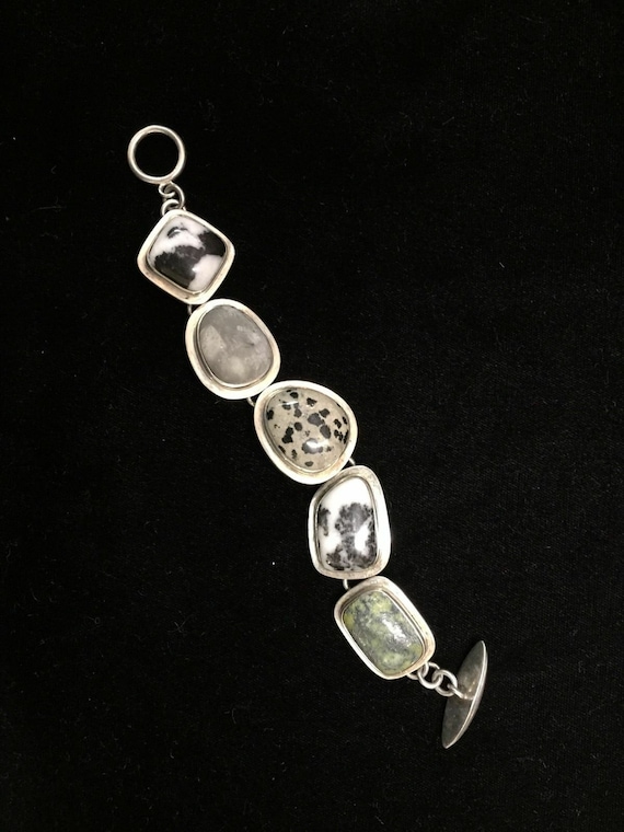 Silpada Sterling Silver Zebra Dalmatian Jasper Toggle… - Gem