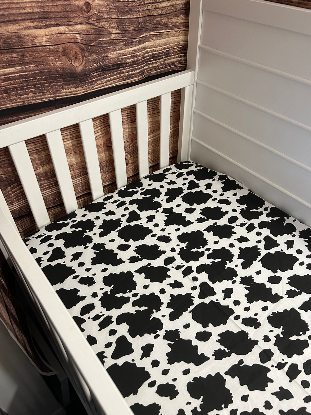 Cow Print Cotton Crib Sheet- Cot- Baby- Nursery- Pack and Play- Funny ...