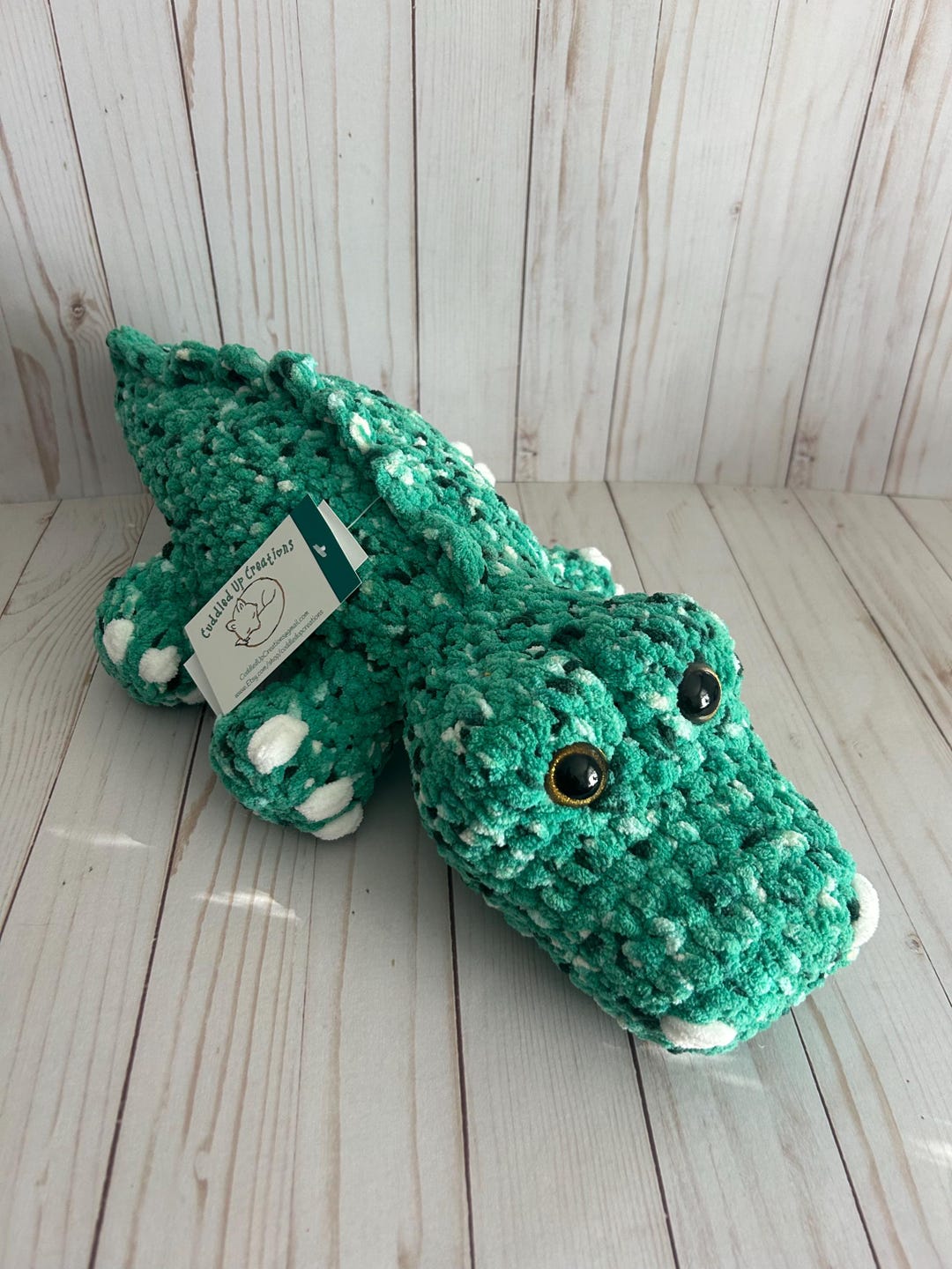 Handmade Crochet Alligator Crocodile Push Animal- Stuffed Animal ...