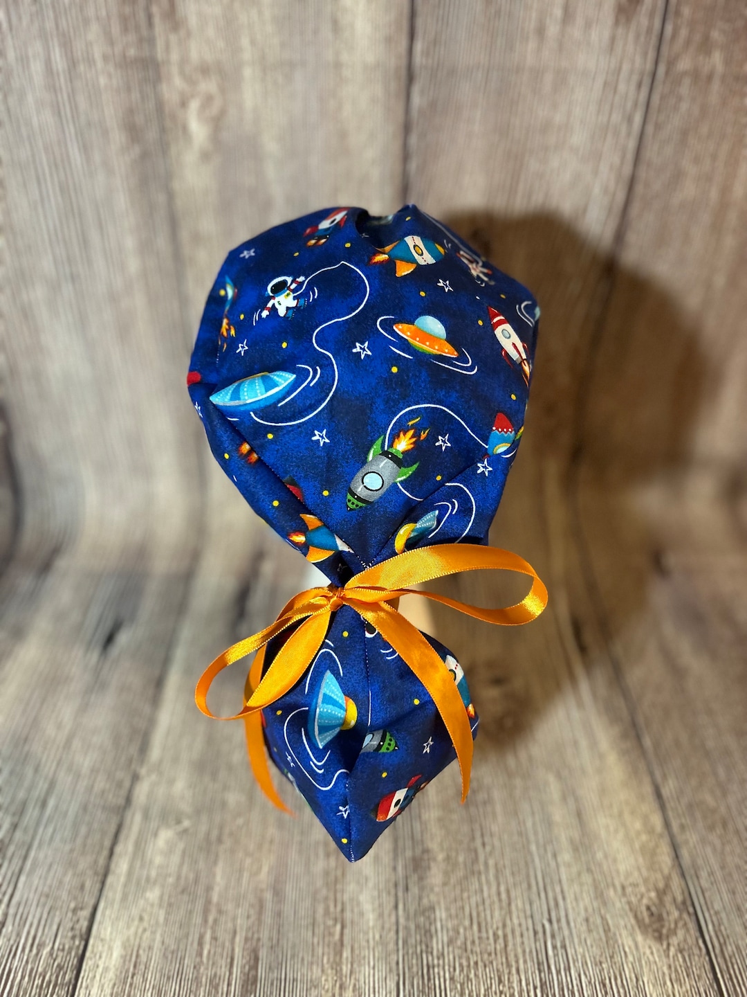 Astronaut Adjustable Ponytail Women’s Scrub Cap Space Future - Tie Back ...
