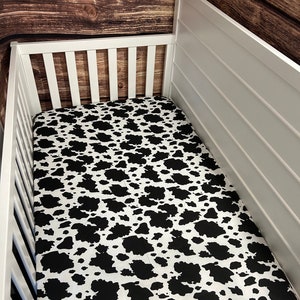 Cow Print Cotton Crib Sheet- Cot- Baby- Nursery- Pack and Play- Funny ...