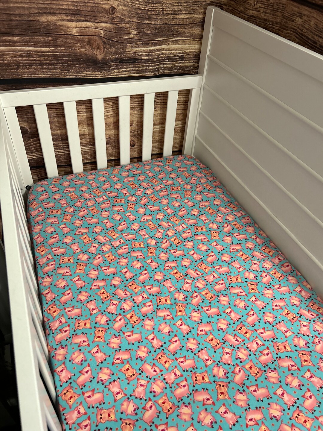 Flannel Pig Crib Sheet- Cot- Baby- Nursery- Pack and Play- Funny- Gift ...