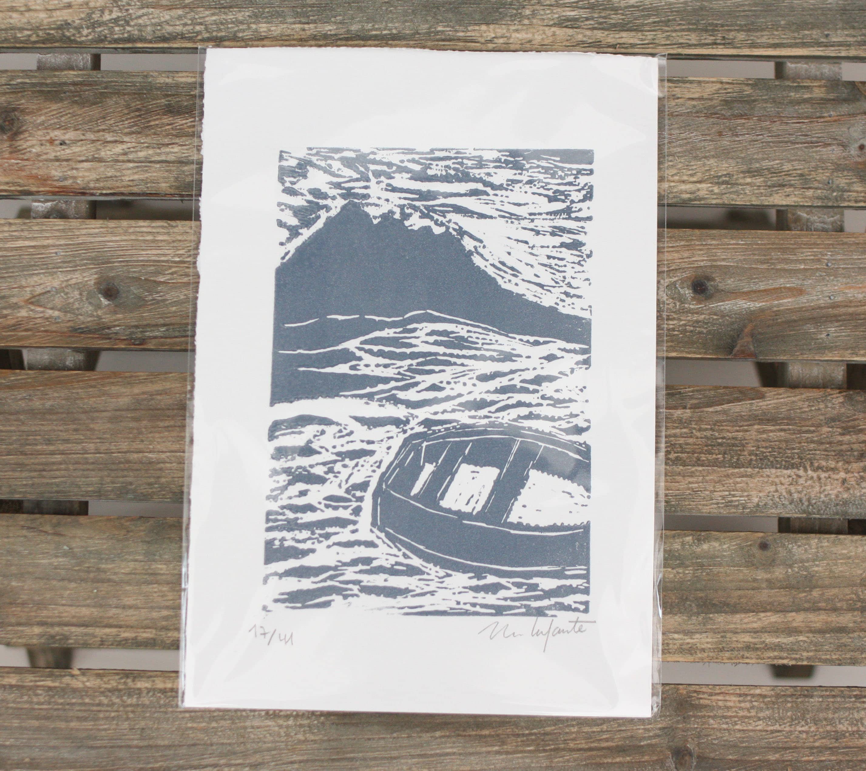 Small Lino Print Art Original Lino Print Landscape Art - Etsy