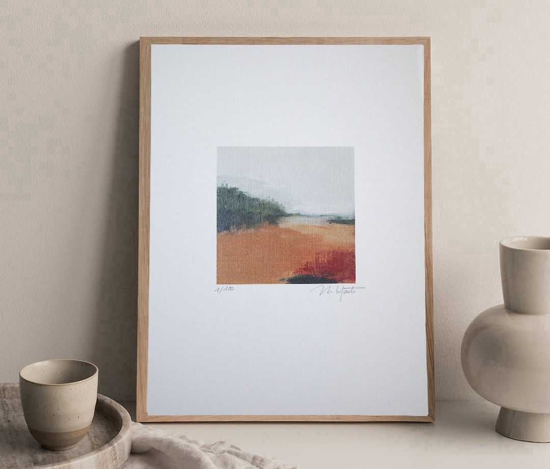 Earthy Tones Painting, Minimalist Print Wall Art, Landscape Painting ...
