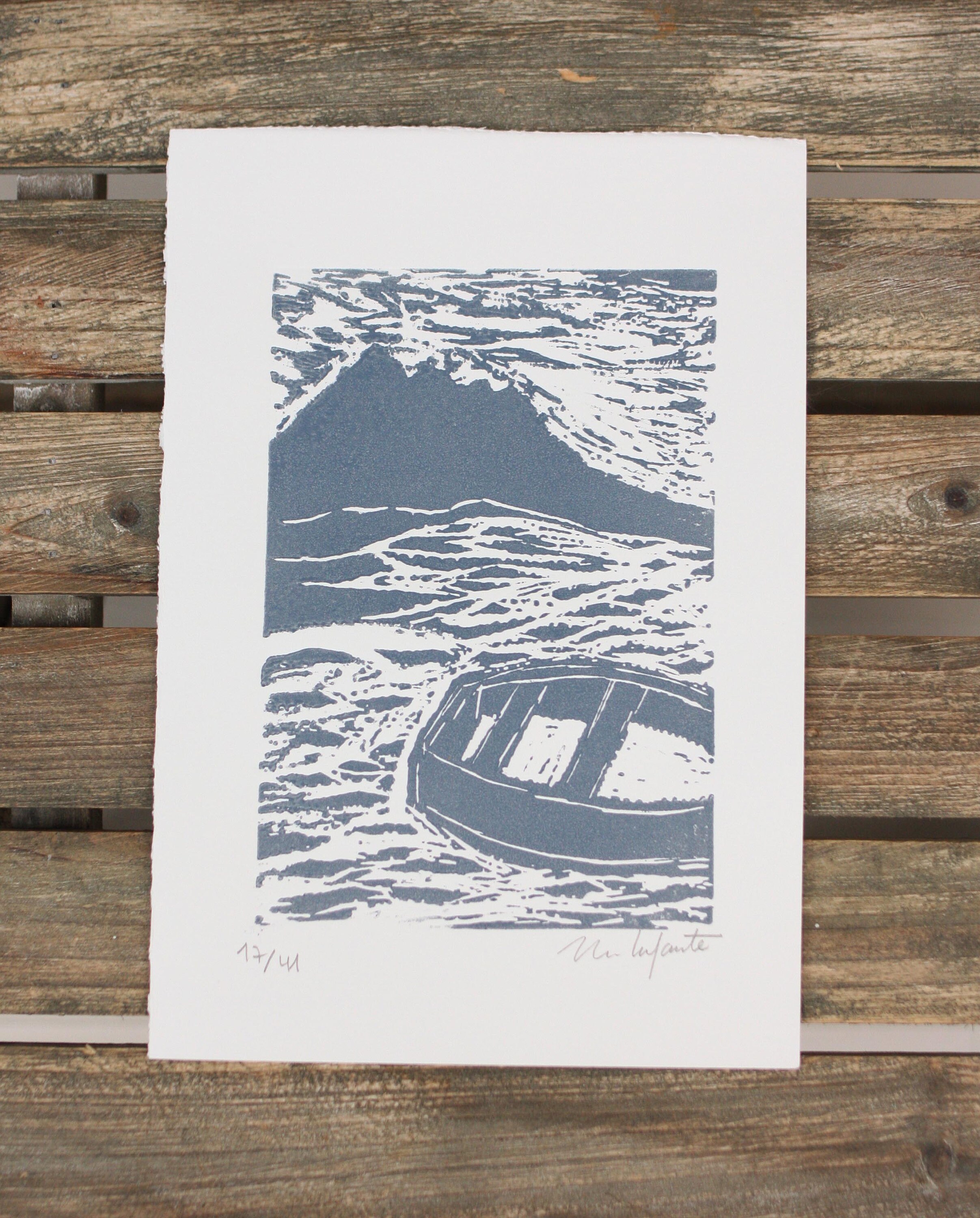 Small Lino Print Art Original Lino Print Landscape Art - Etsy