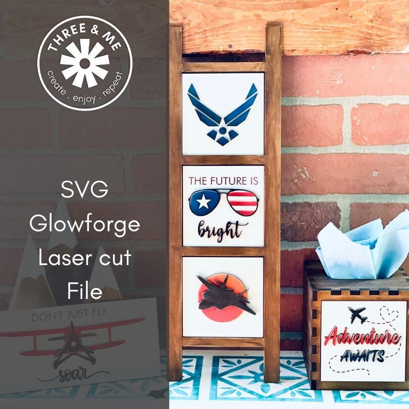 Air Force Svg Pilot Svg Flight Svg Glowforge Svg Laser Design File ...