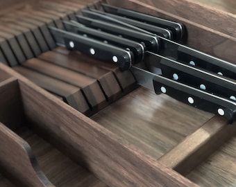 Custom Small Knife Block Drawer Organizer Maple | Etsy