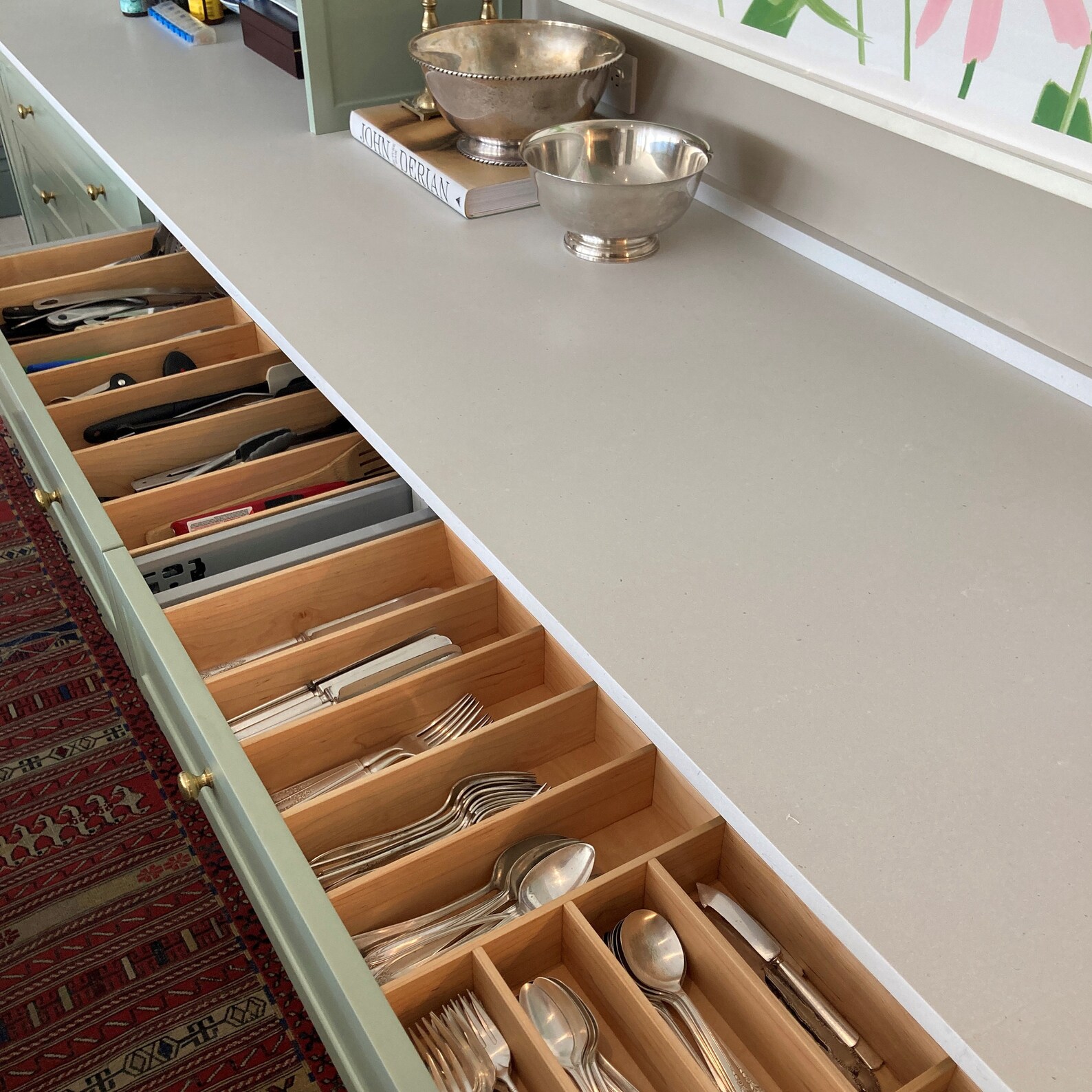 Custom Silverware Drawer Organizer, Maple - Etsy