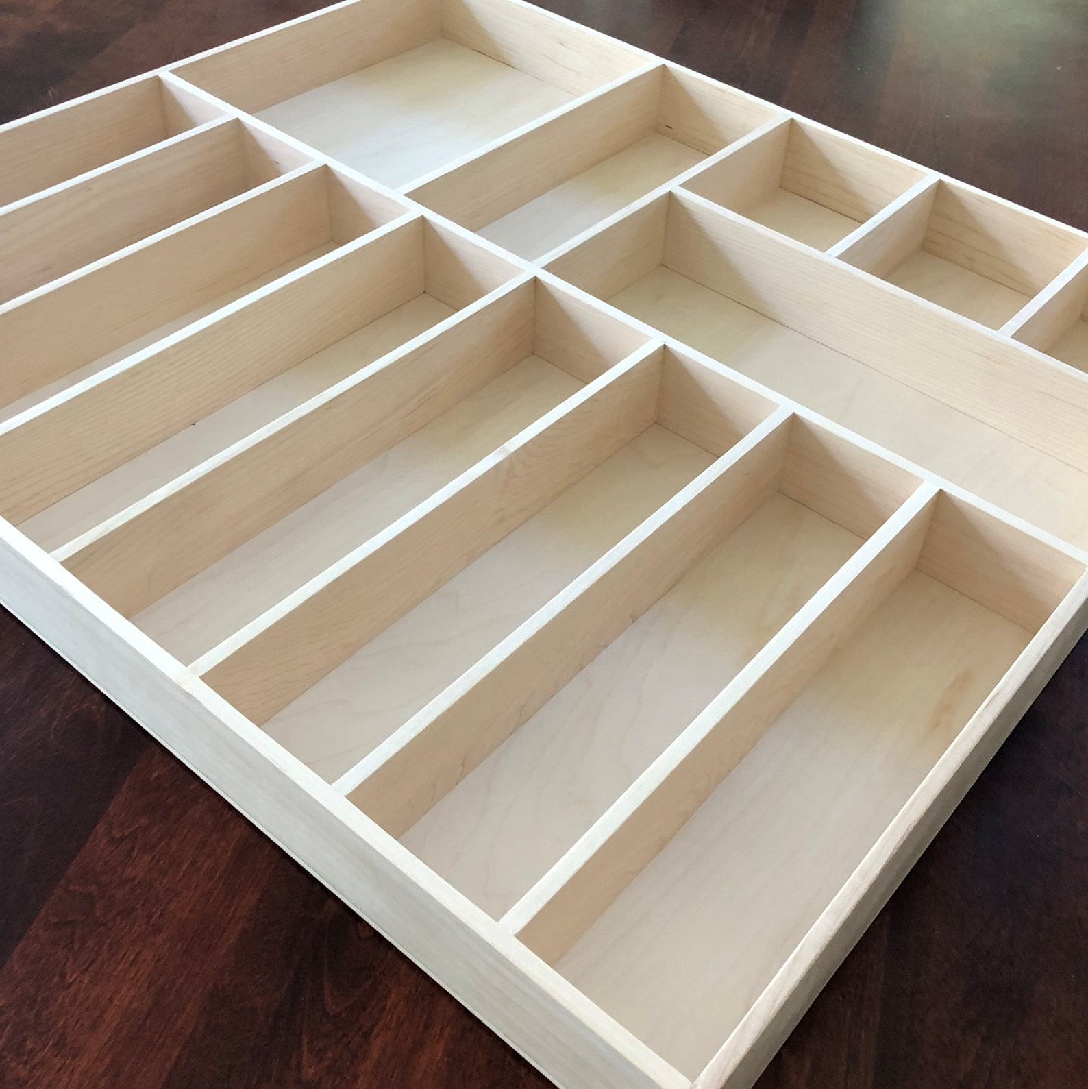 Custom Silverware Drawer Organizer Maple - Etsy