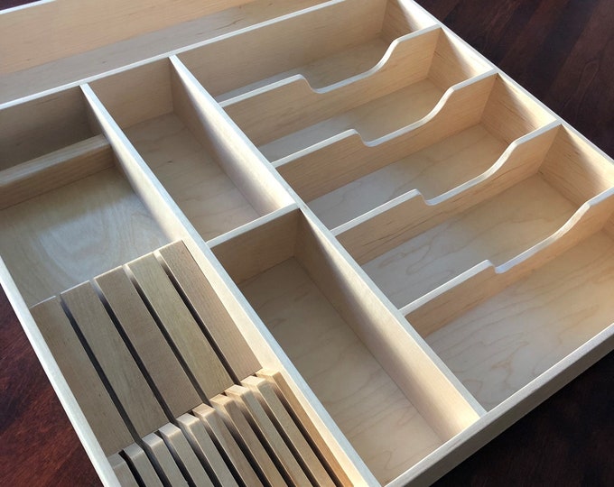 Custom Small Knife Block Drawer Organizer Maple - Etsy