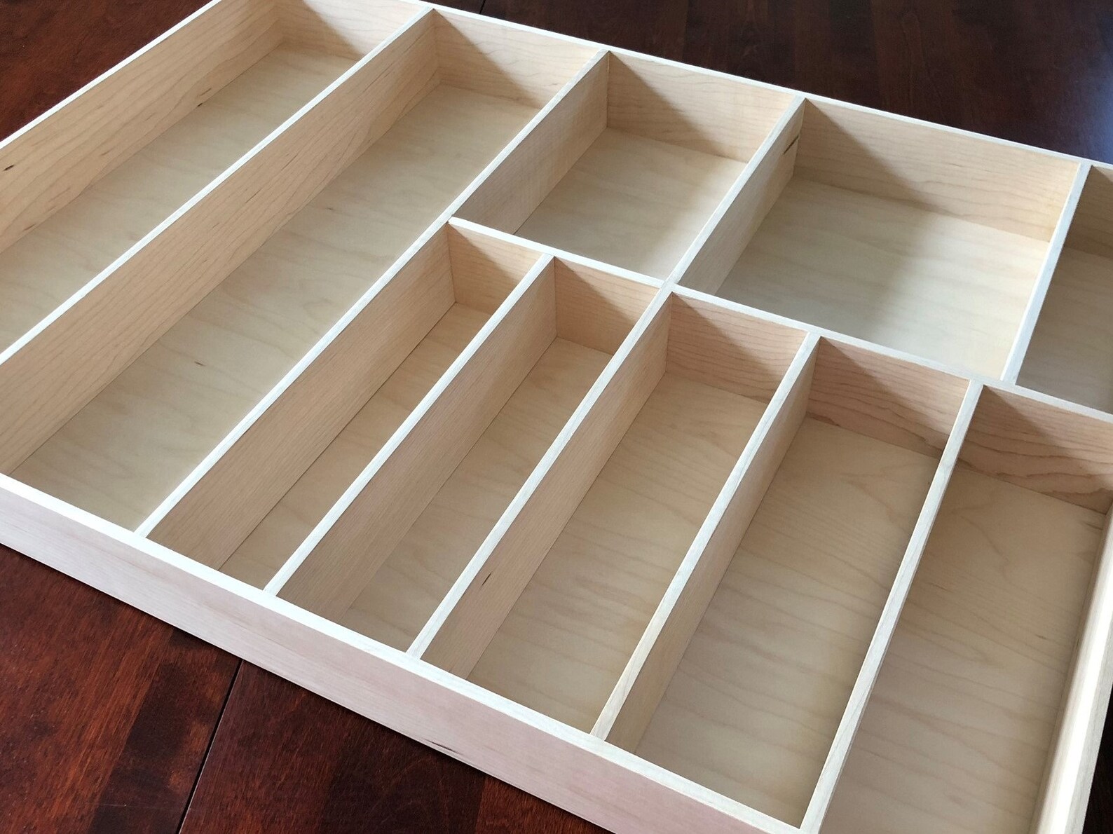 Custom Silverware Drawer Organizer Maple - Etsy