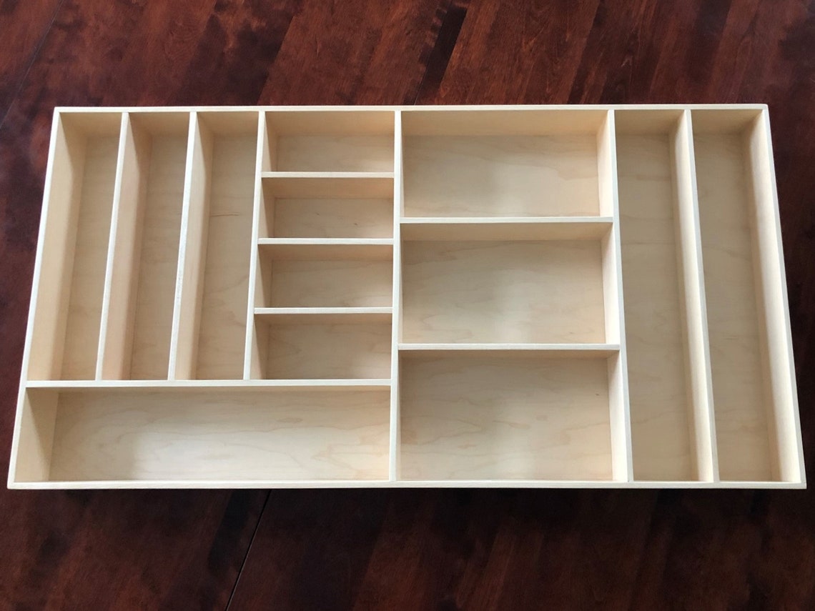 Custom Silverware Drawer Organizer Maple - Etsy