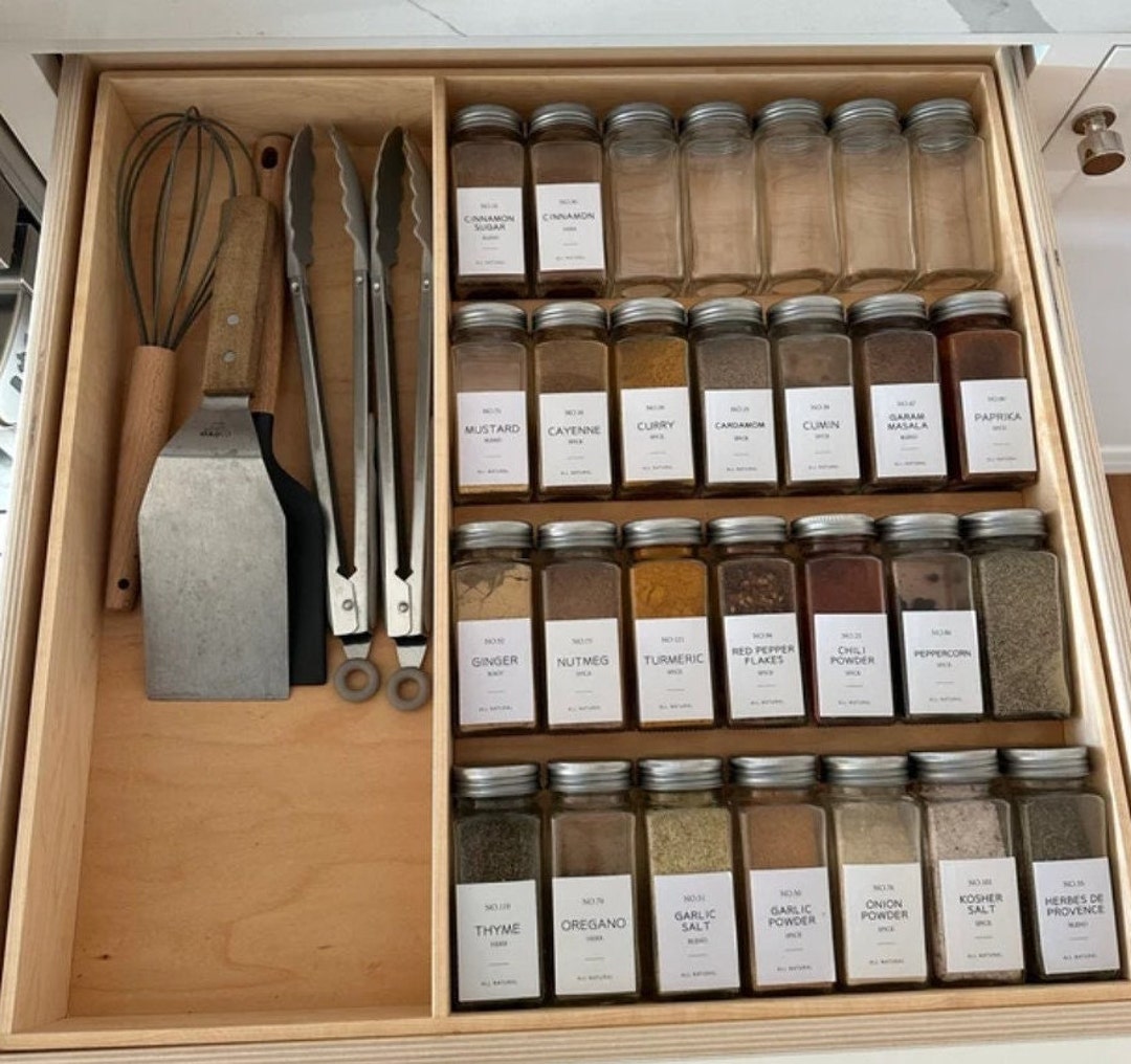 Custom Spice Drawer Organizer, Maple - Etsy