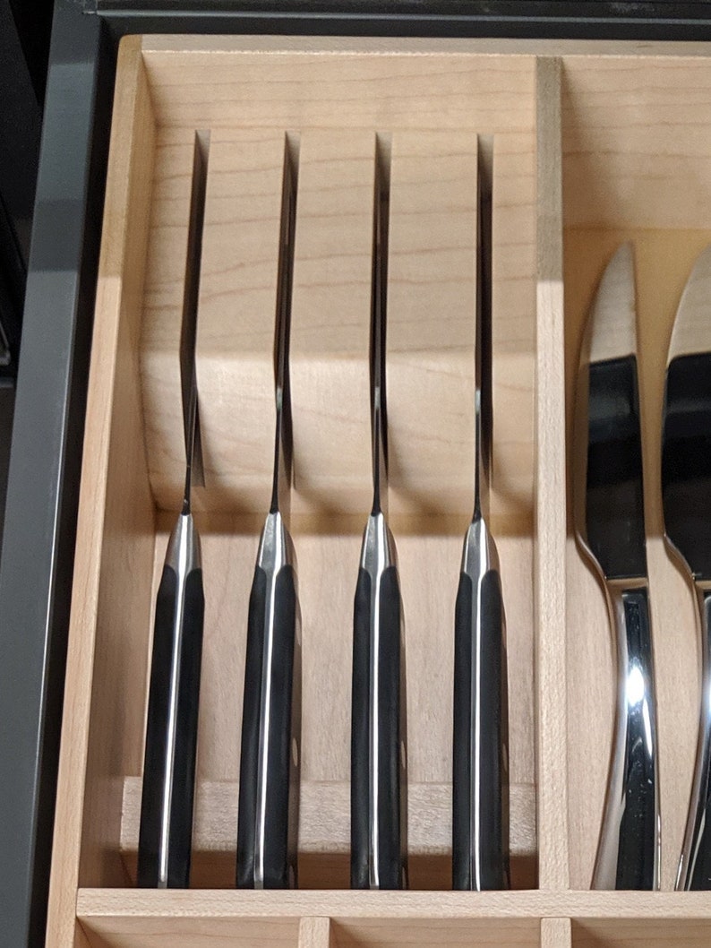 Custom Knife Block Drawer Organizer, Maple - Etsy