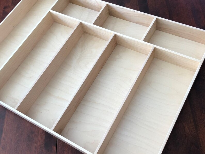 Custom Silverware Drawer Organizer Maple | Etsy