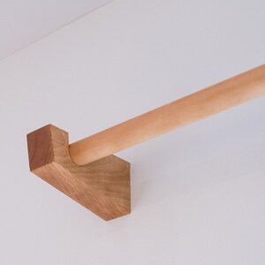 Minimalist Wooden Curtain Rod and Supports With Invisible Hardware - Etsy