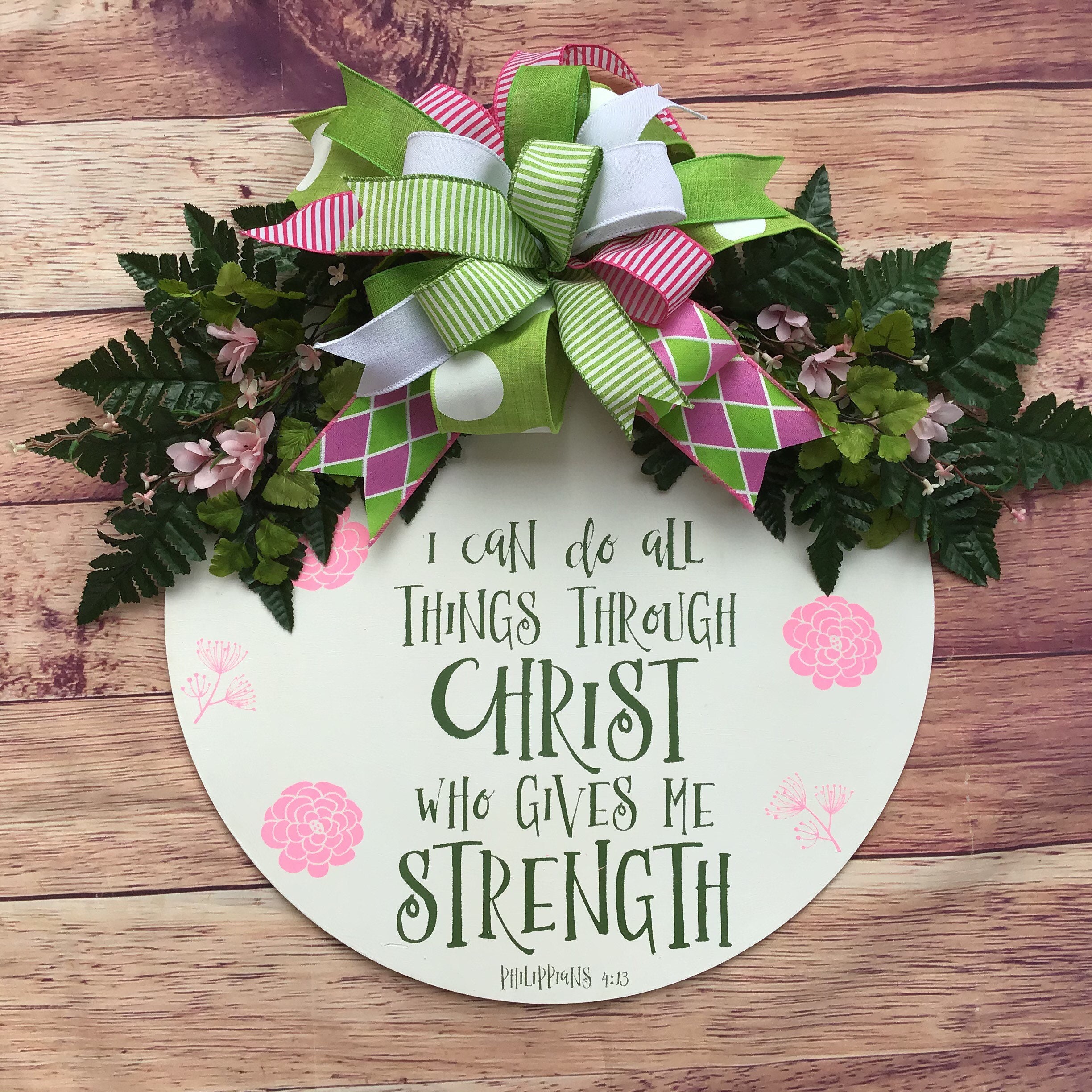 Wood Religious Welcome Sign Rustic Front Door Decor Wall | Etsy