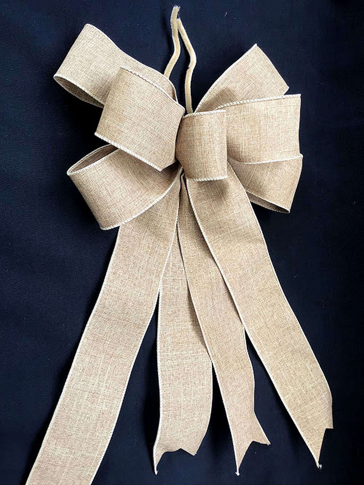 Everyday Bow for Wreath Beige Burlap Bow Rustic Country - Etsy