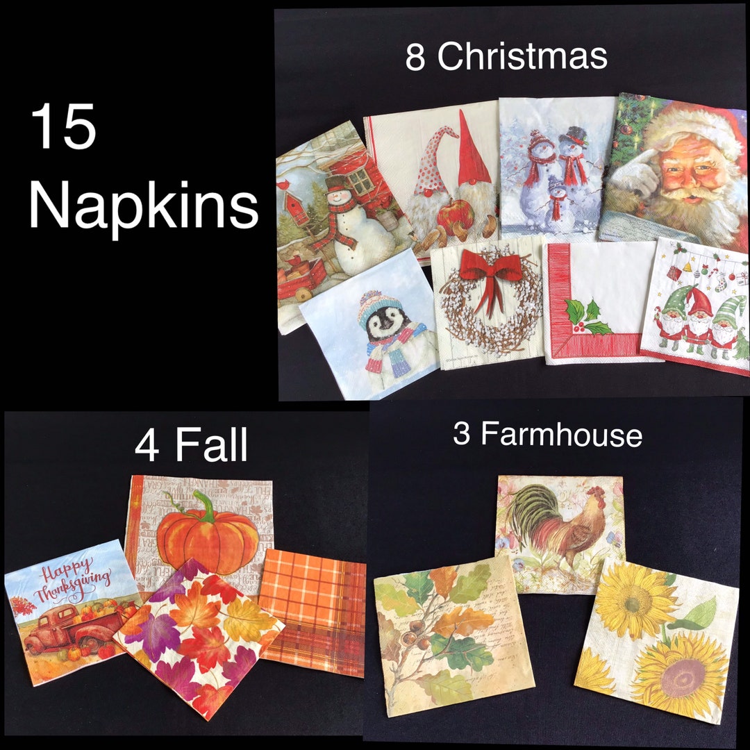 Napkin Bundle, Craft Ideas, Home Accessories, Decoupage Kit, DIY Home ...