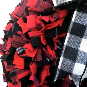 Farmhouse Buffalo Plaid Rag Wreath Front Door Wreath - Etsy
