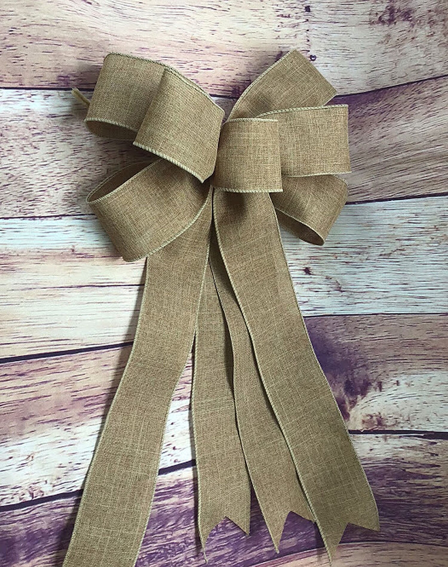 Everyday Bow for Wreath Beige Burlap Bow Rustic Country - Etsy