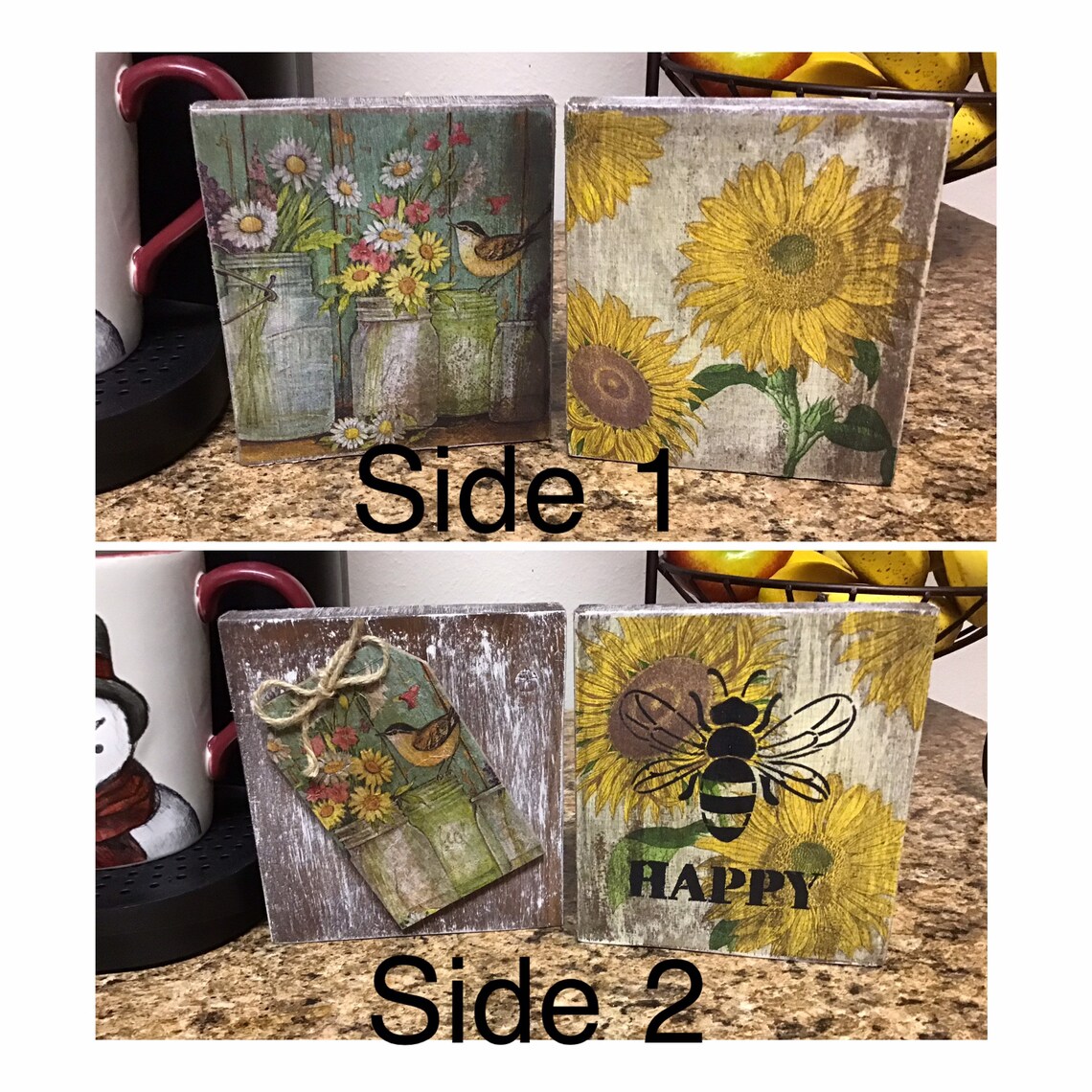 Wooden Shelf Sitters Reversible Home Decor Home Decor Gift | Etsy